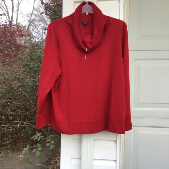 Talbots | Sweaters | Nwt Talbots Pretty Red Merino Cowl Turtleneck ...